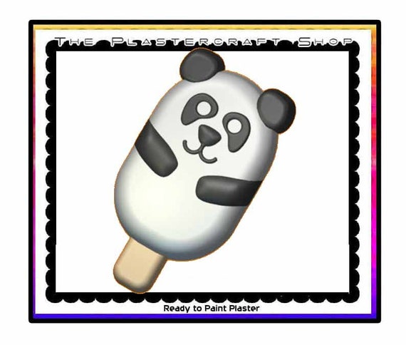 Ready To Paint Plaster Panda Popsicle Panda bear Cute Panda | Etsy