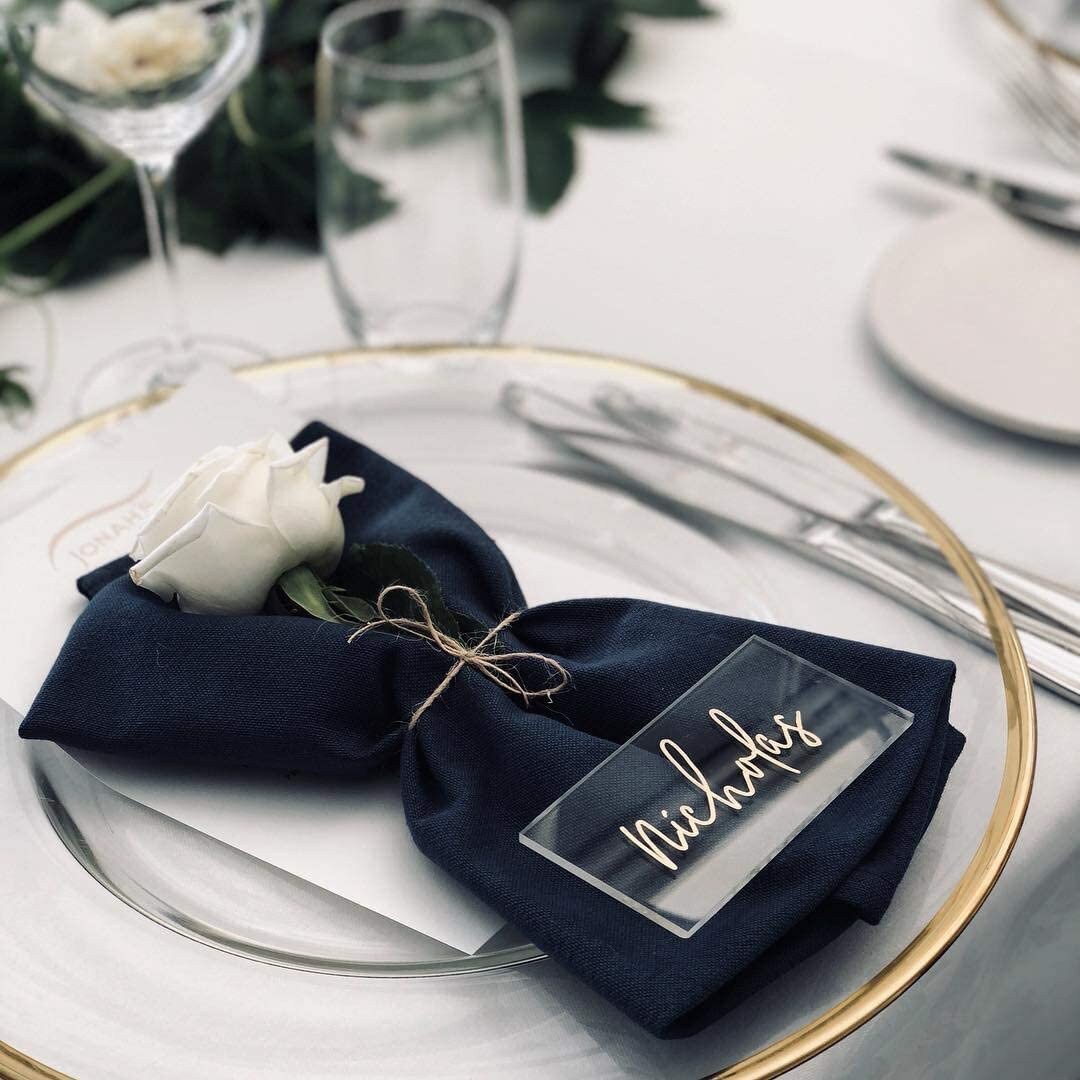 Set of 4 Wedding Name Card, Wedding Place Cards, Custom Name Cards ...