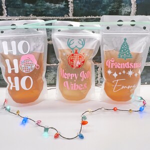 Personalized Christmas Drink Pouches, Adult Drink Pouch, Holiday Gifts ...