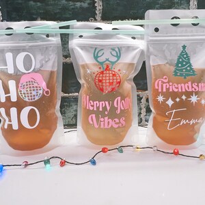 Personalized Christmas Drink Pouches, Adult Drink Pouch, Holiday Gifts ...