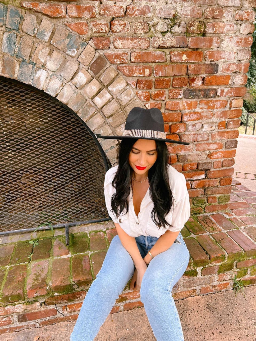 Black Chic Fedora Hat, Bride Fedora Hat, Boho Hat, Bride Hat, Bridal Hat, Wedding Hat, Fedora ...