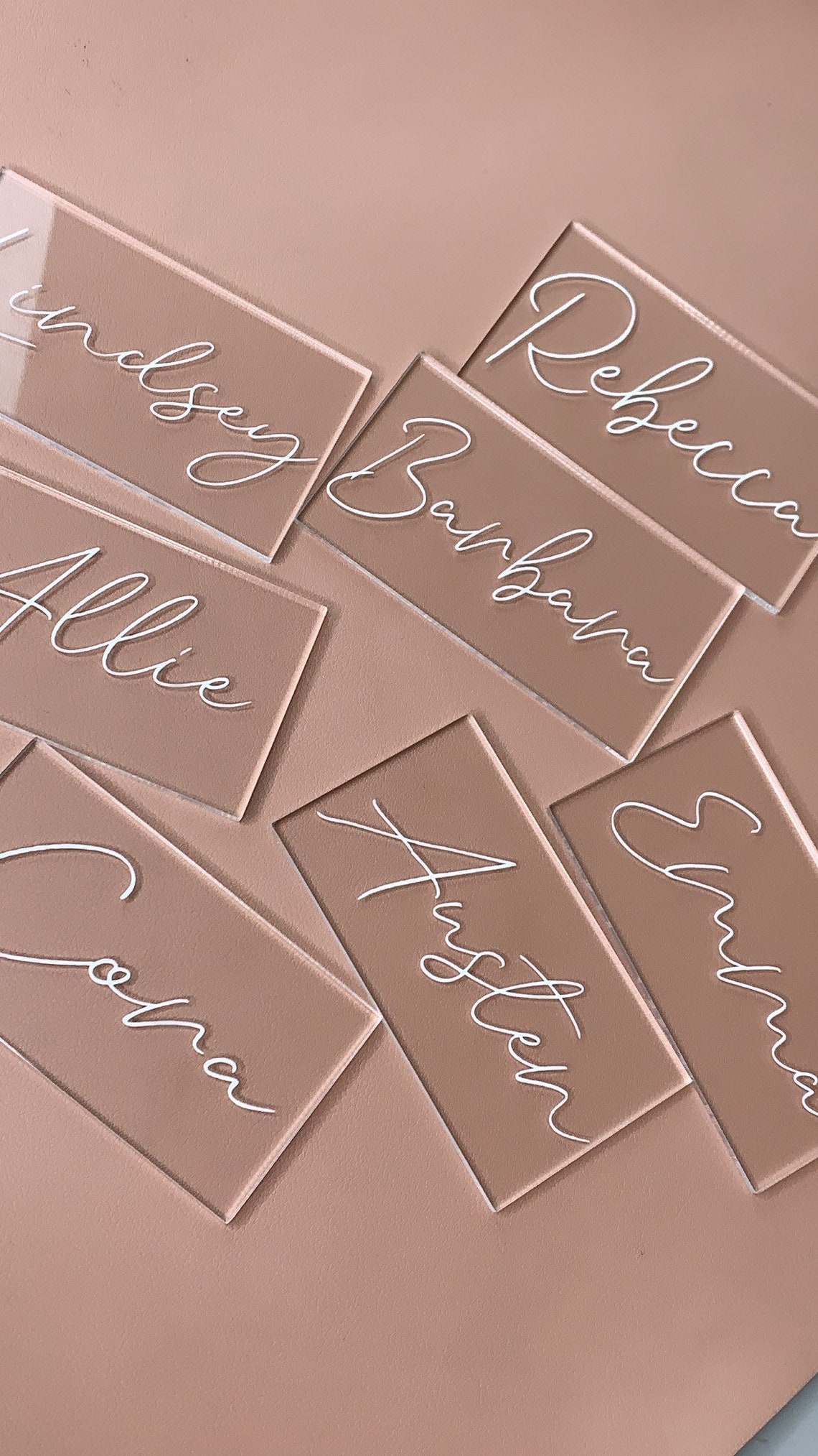 Set of 6 Clear Name Place Card Guest Name Cards Wedding | Etsy