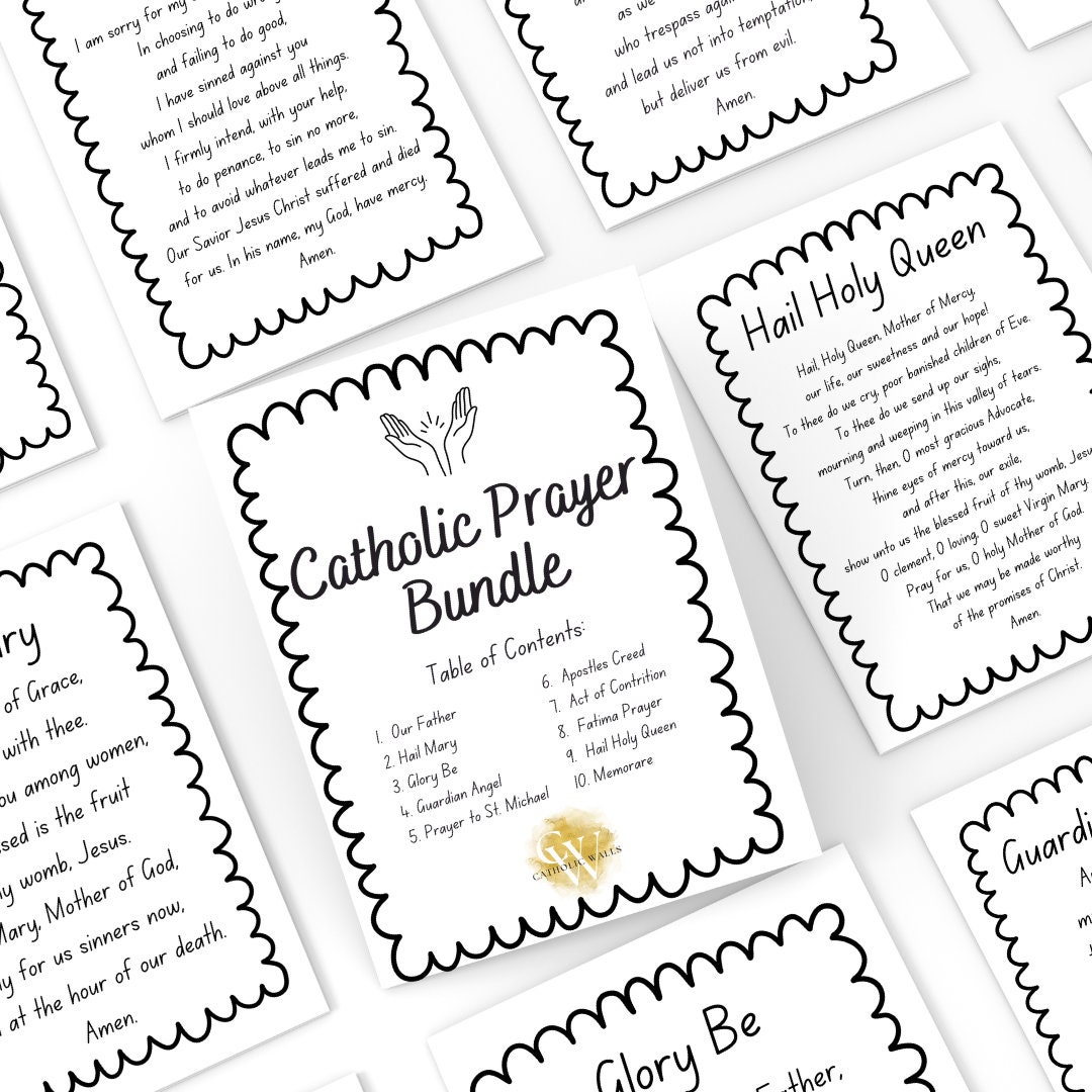 Catholic Prayer Prints Bundle | Digital Download | Catholic Homeschool ...