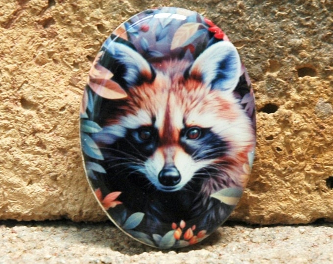 Raccoon Polymer Clay and Resin Image Transfer Cabochon Cabochon for ...
