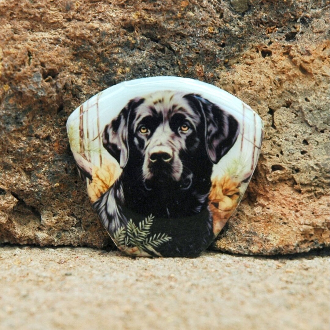 Black Labrador Retriever Dog Polymer Clay Cabochon Image Transfer ...
