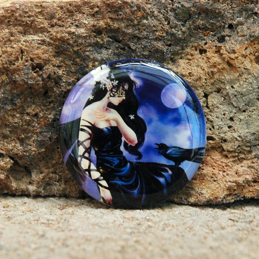 Raven Fairy Polymer Cabochon Image Transfer Cabochon Polymer Clay and ...
