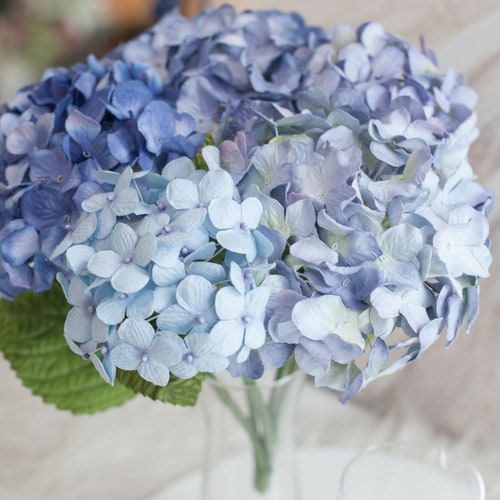 BLUE HYDRANGEA Paper Flower Bouquet Home Wedding Decoration - Etsy