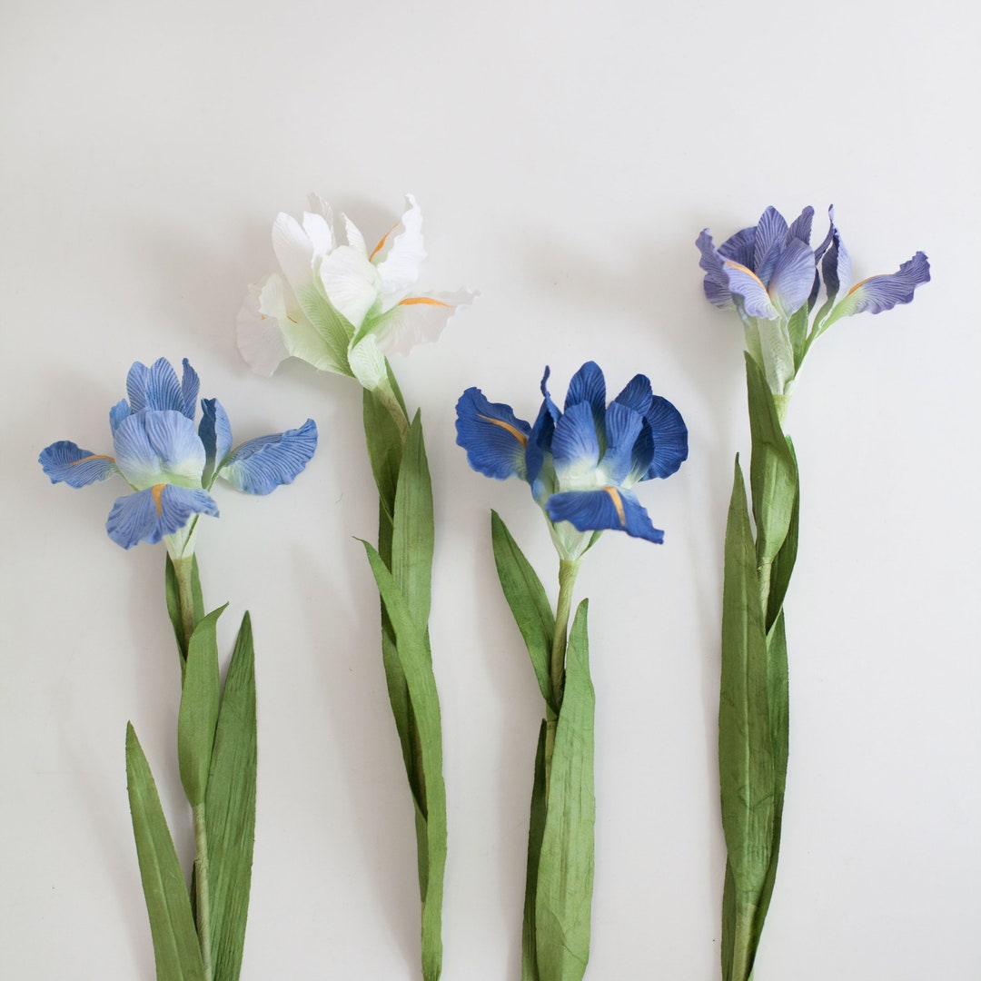 Set of 12 Stems of Iris, 24 Inches Stem, Paper Iris , Wholesale Paper ...