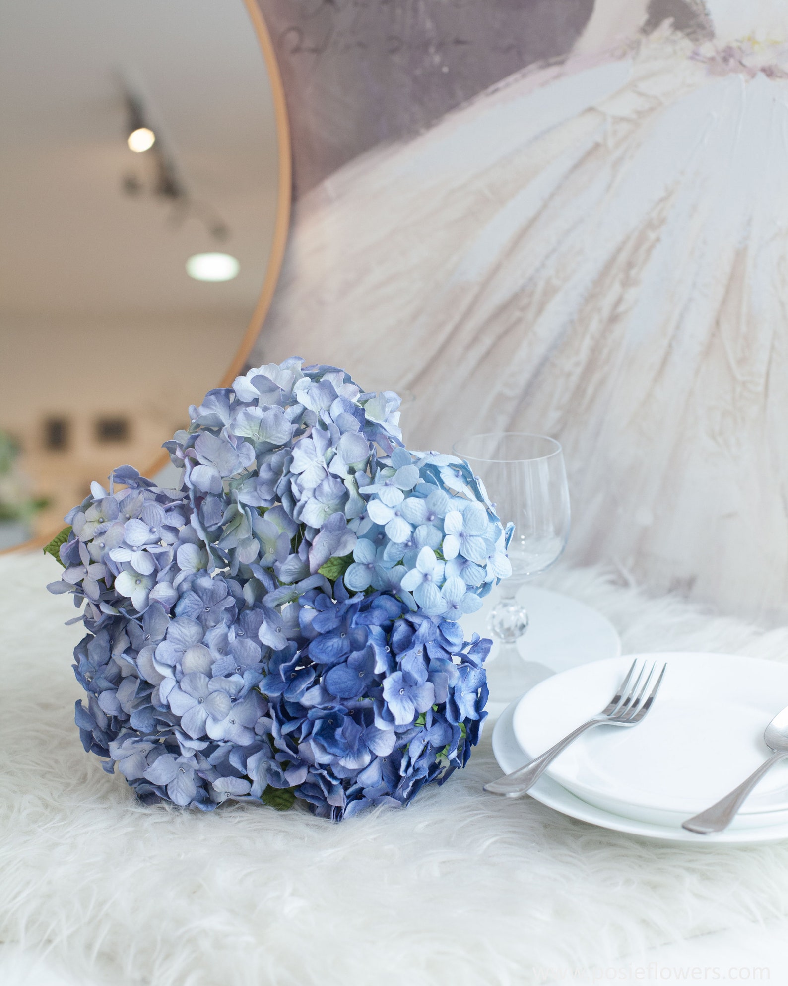 BLUE HYDRANGEA Paper Flower Bouquet Home Wedding Decoration - Etsy