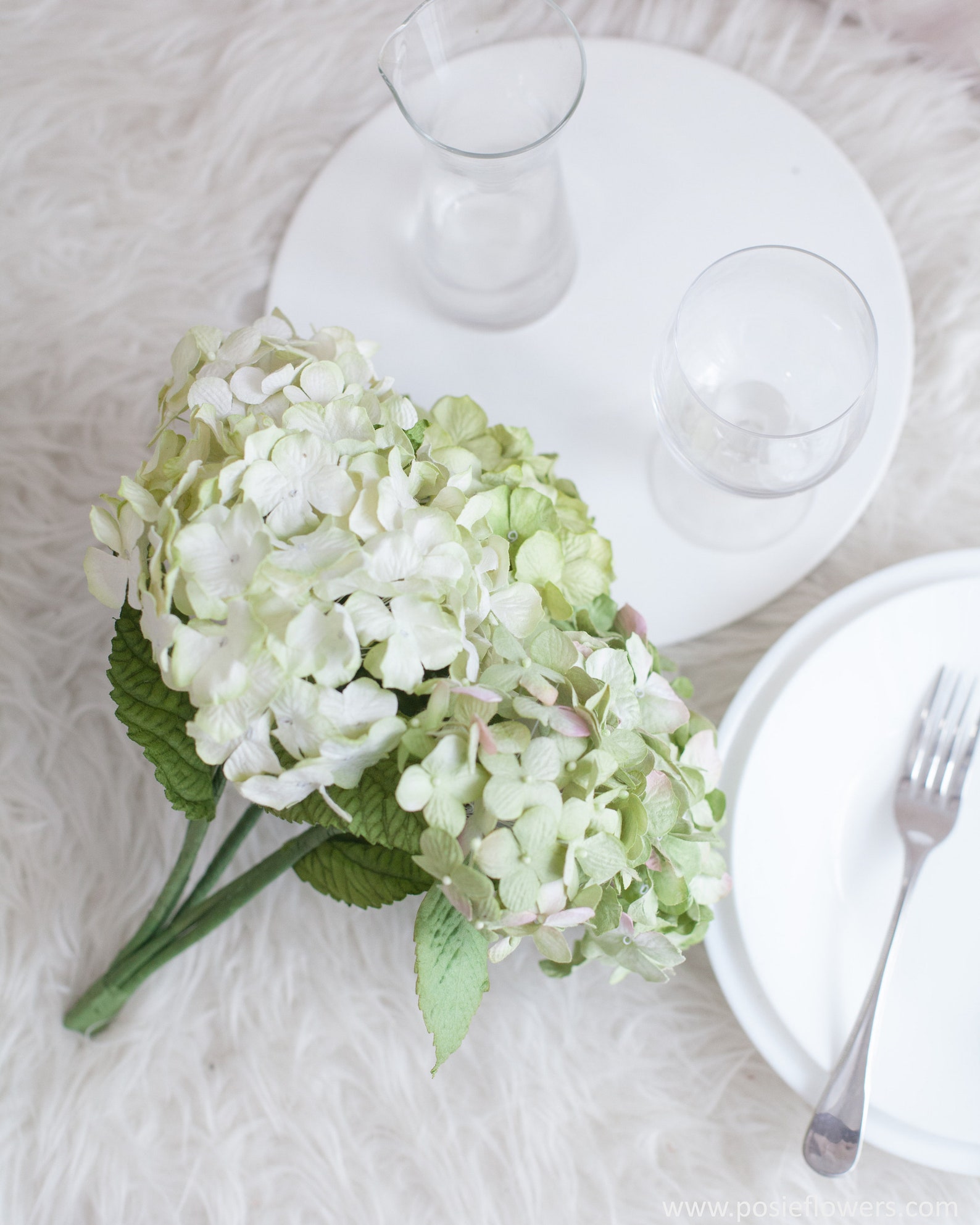 GREEN HYDRANGEA Paper Flower Bouquet, Home Wedding Decoration, First ...