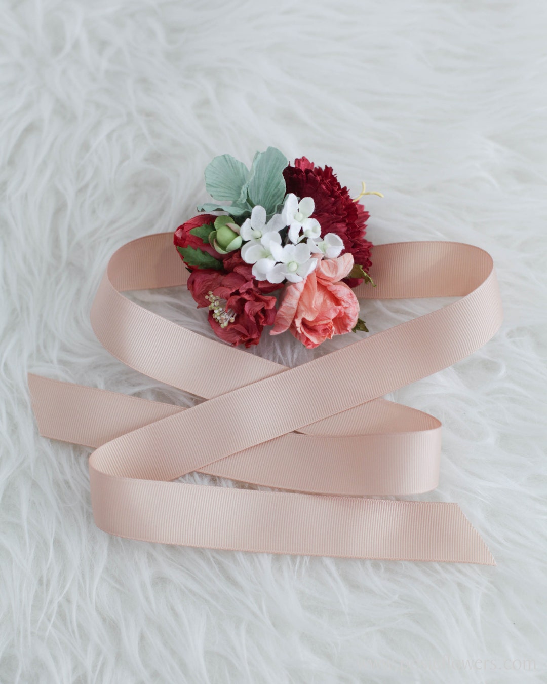 Listing for Set of Corsage, Rapunzel Paper Wrist Corsages, Bridesmaid ...