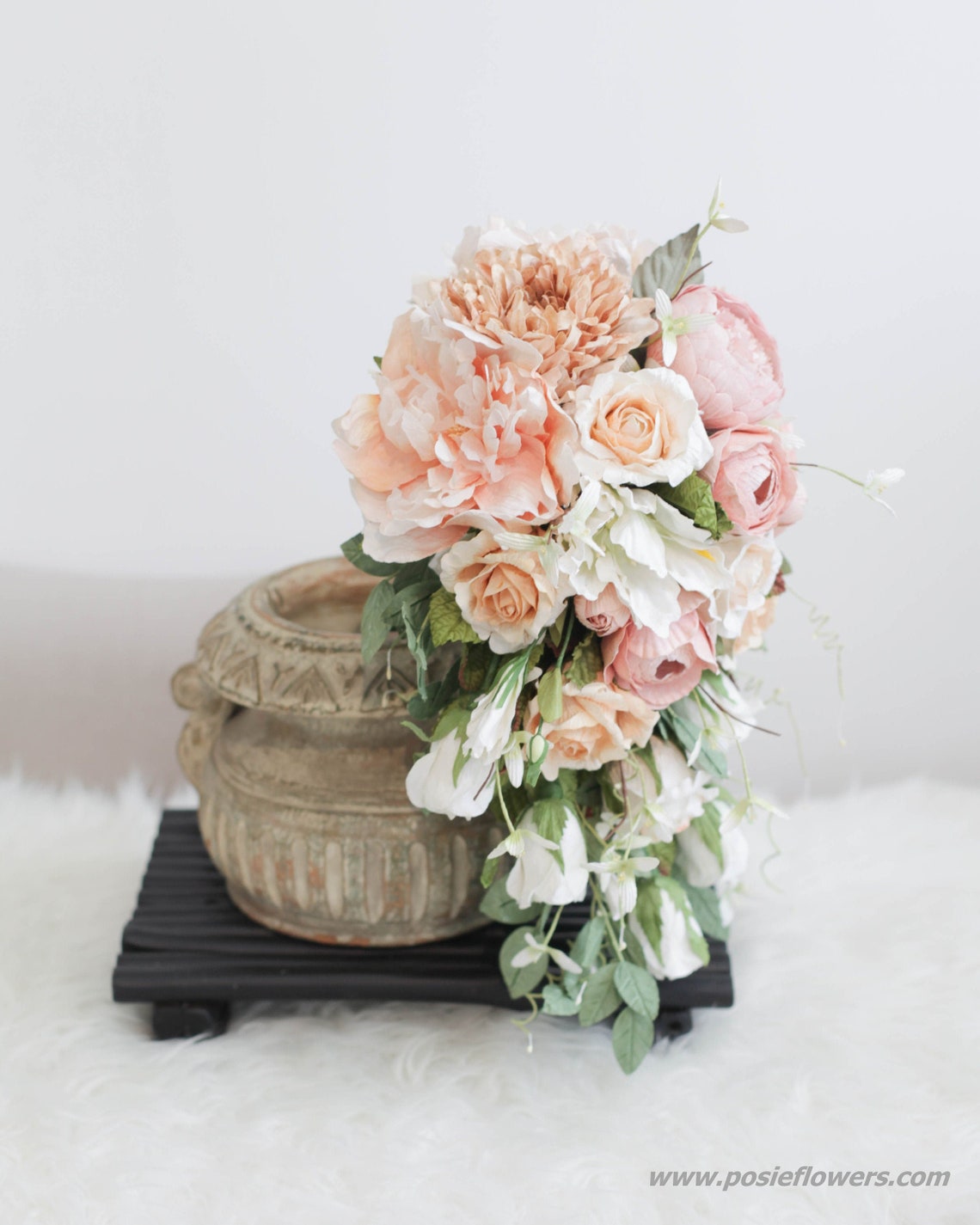 Bespoke LIGHT PEACH Paper Cascade Bouquet Bridesmaid - Etsy