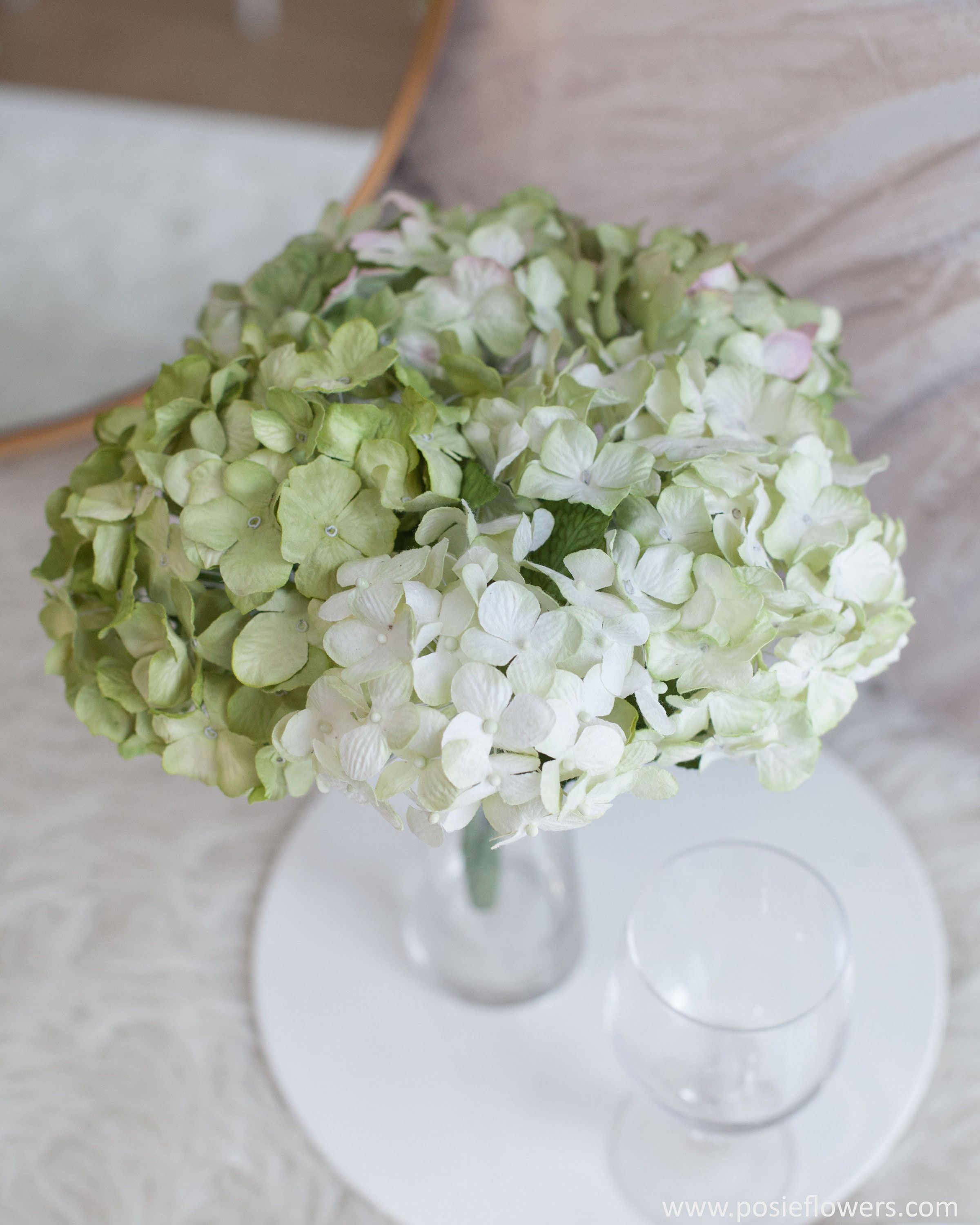 GREEN HYDRANGEA Paper Flower Bouquet, Home Wedding Decoration, First ...