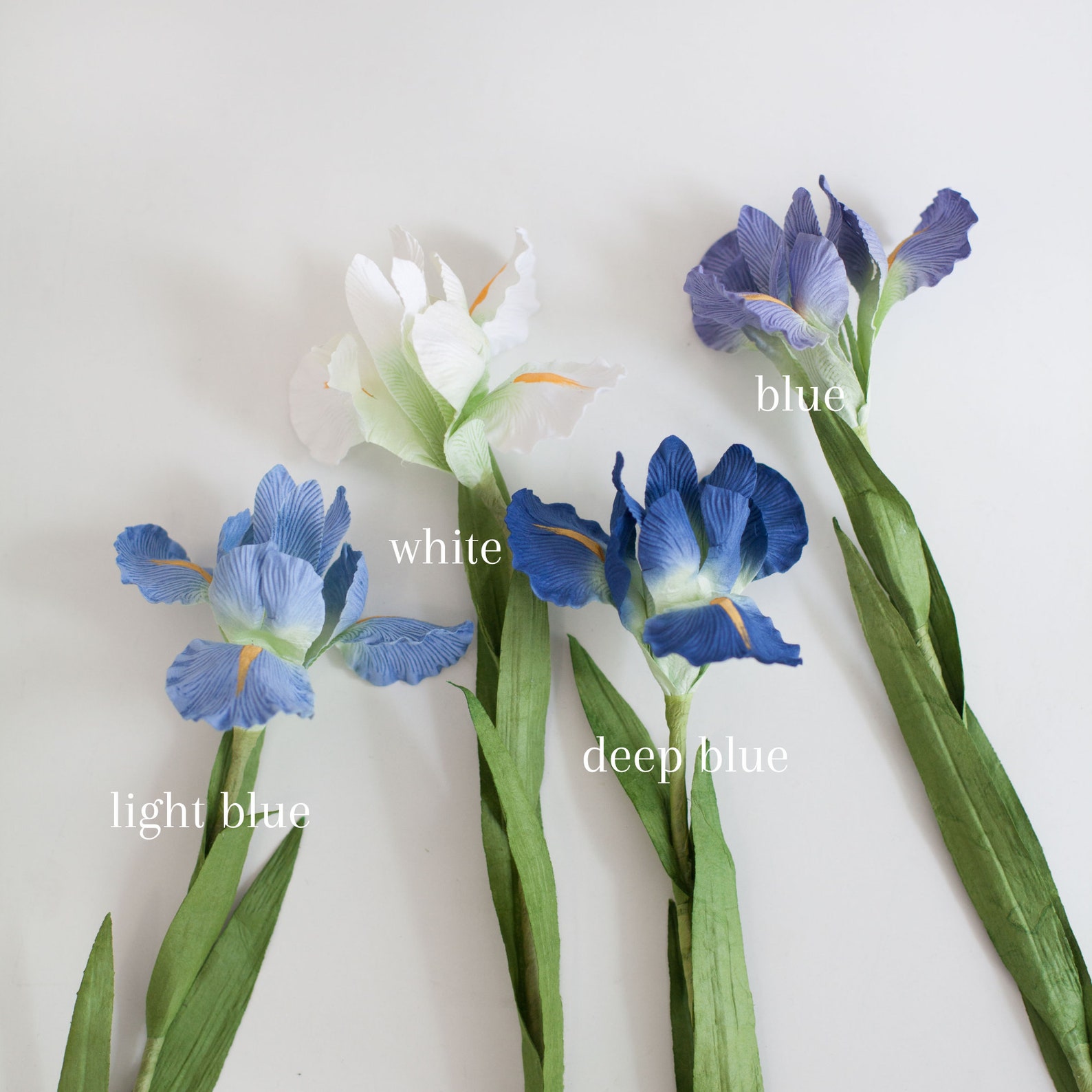 Set of 12 Stems of Iris, 24 Inches Stem, Paper Iris , Wholesale Paper ...
