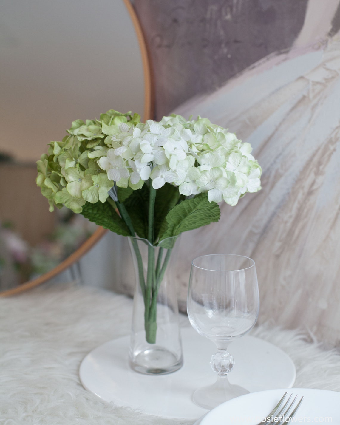 GREEN HYDRANGEA Paper Flower Bouquet Home Wedding Decoration - Etsy