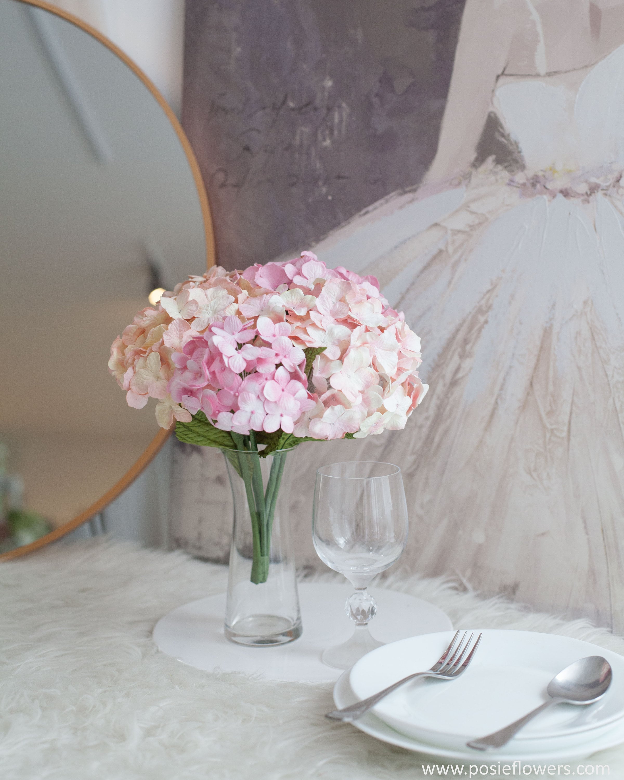 PINK HYDRANGEA Paper Flower Bouquet Home Wedding Decoration | Etsy