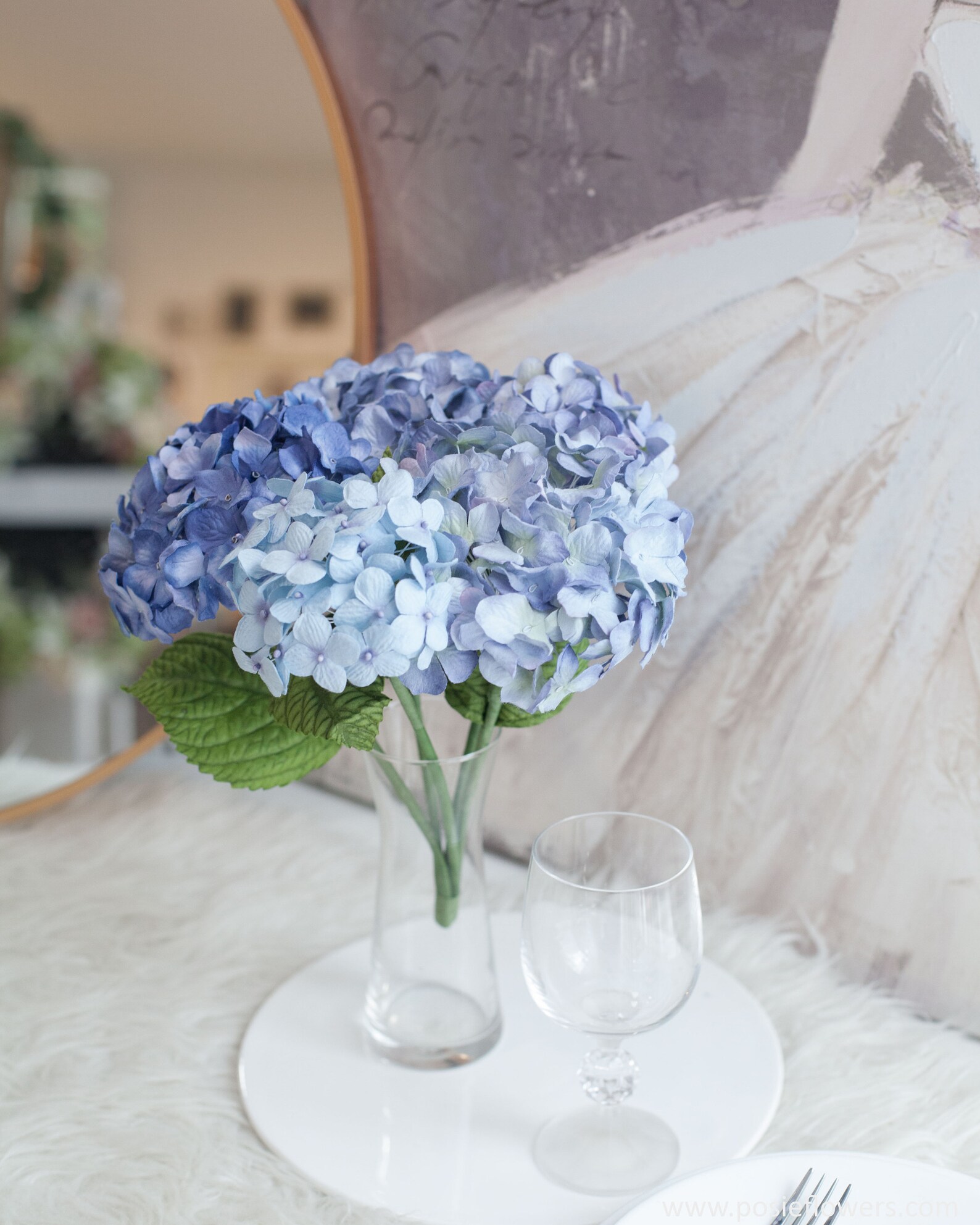 BLUE HYDRANGEA Paper Flower Bouquet Home Wedding Decoration - Etsy