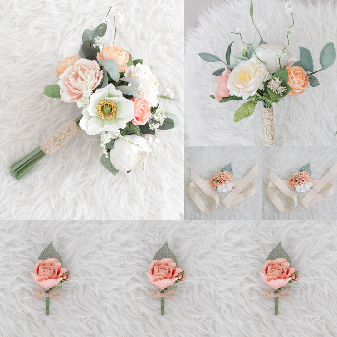 Listing for 1 Set, OLD ROSE Wedding Set, Wedding Package, Paper Flower ...