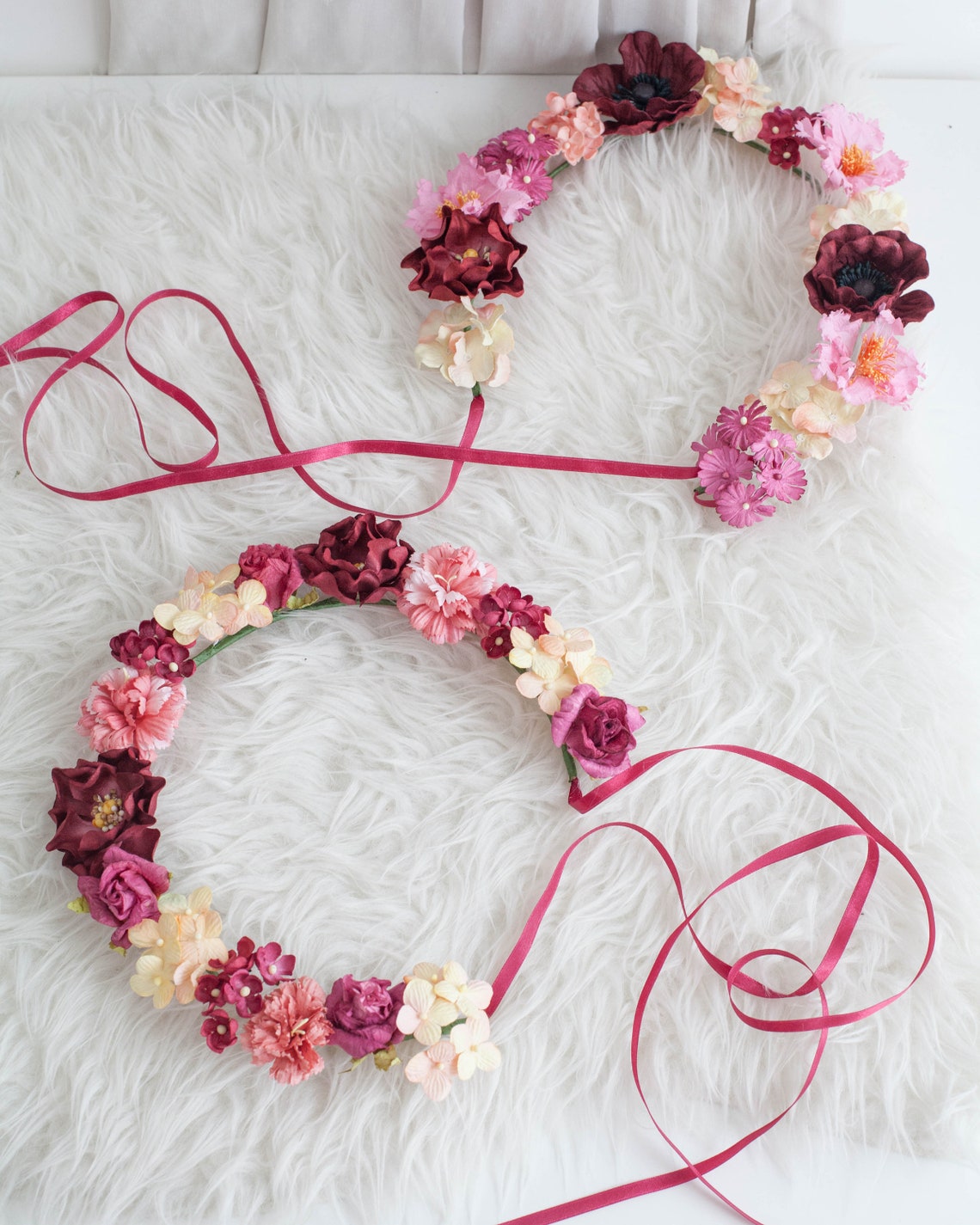 Pet Wedding, PINK Burgundy Paper Flowers Dog Floral Collar, Dog Paper ...