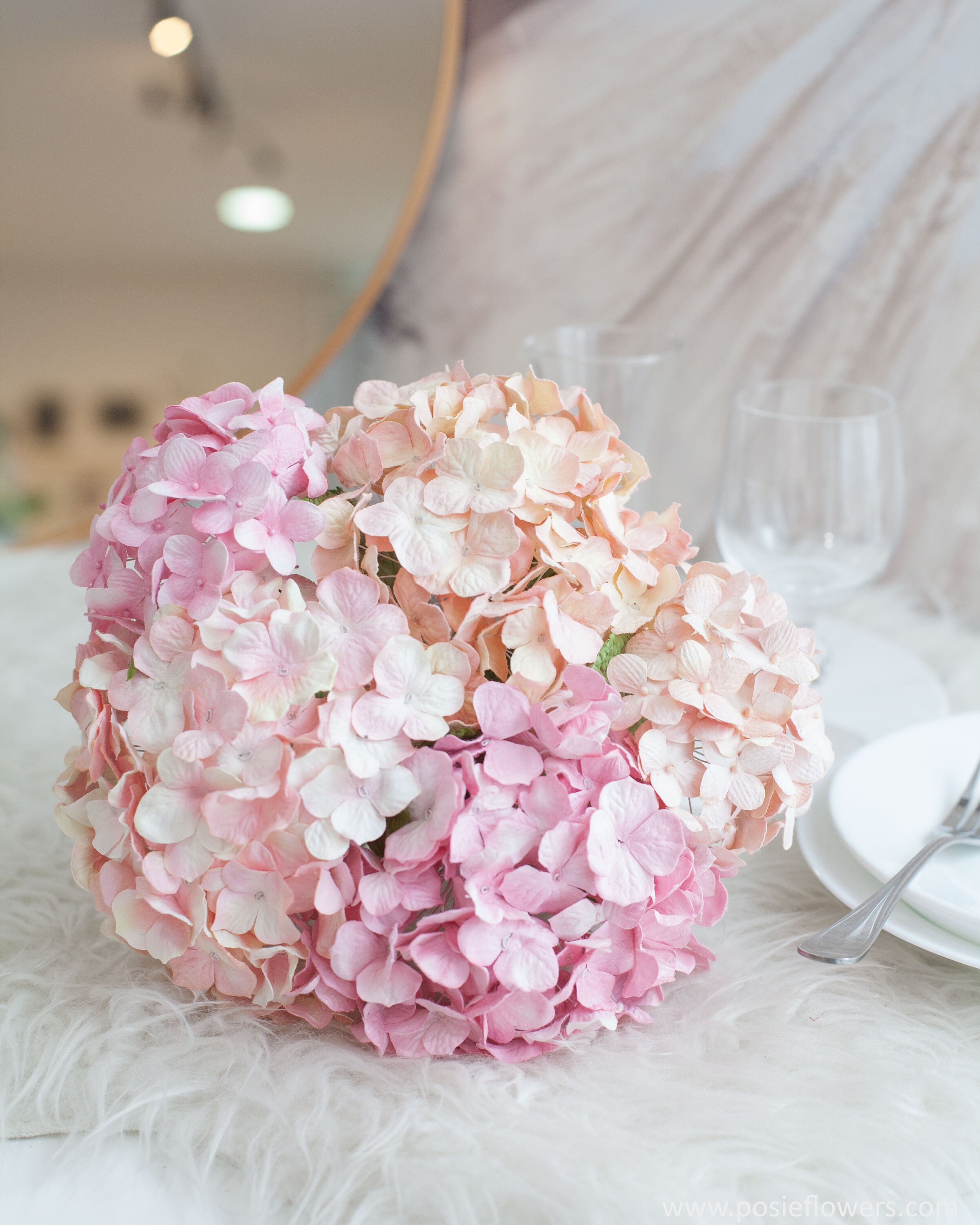 PINK HYDRANGEA Paper Flower Bouquet Home Wedding Decoration | Etsy