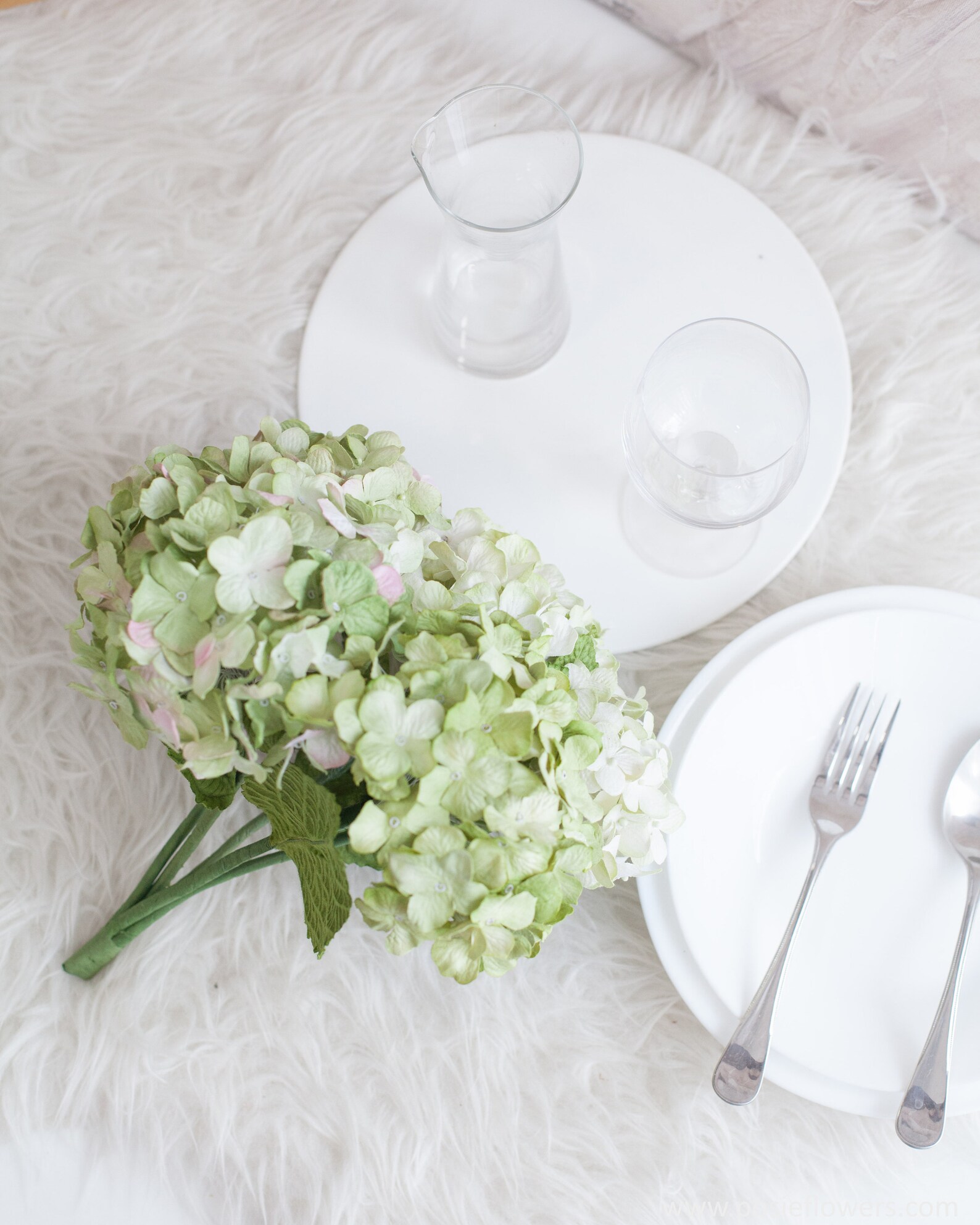 GREEN HYDRANGEA Paper Flower Bouquet, Home Wedding Decoration, First ...