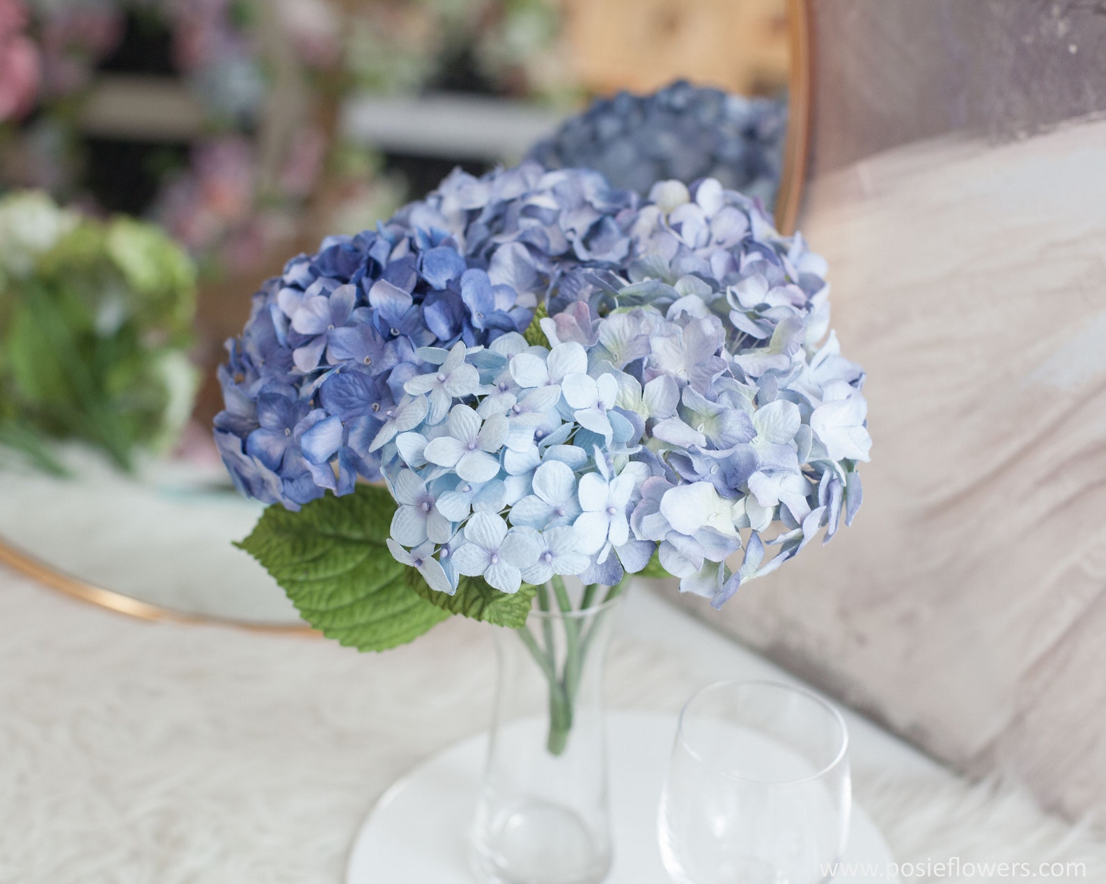 BLUE HYDRANGEA Paper Flower Bouquet Home Wedding Decoration - Etsy