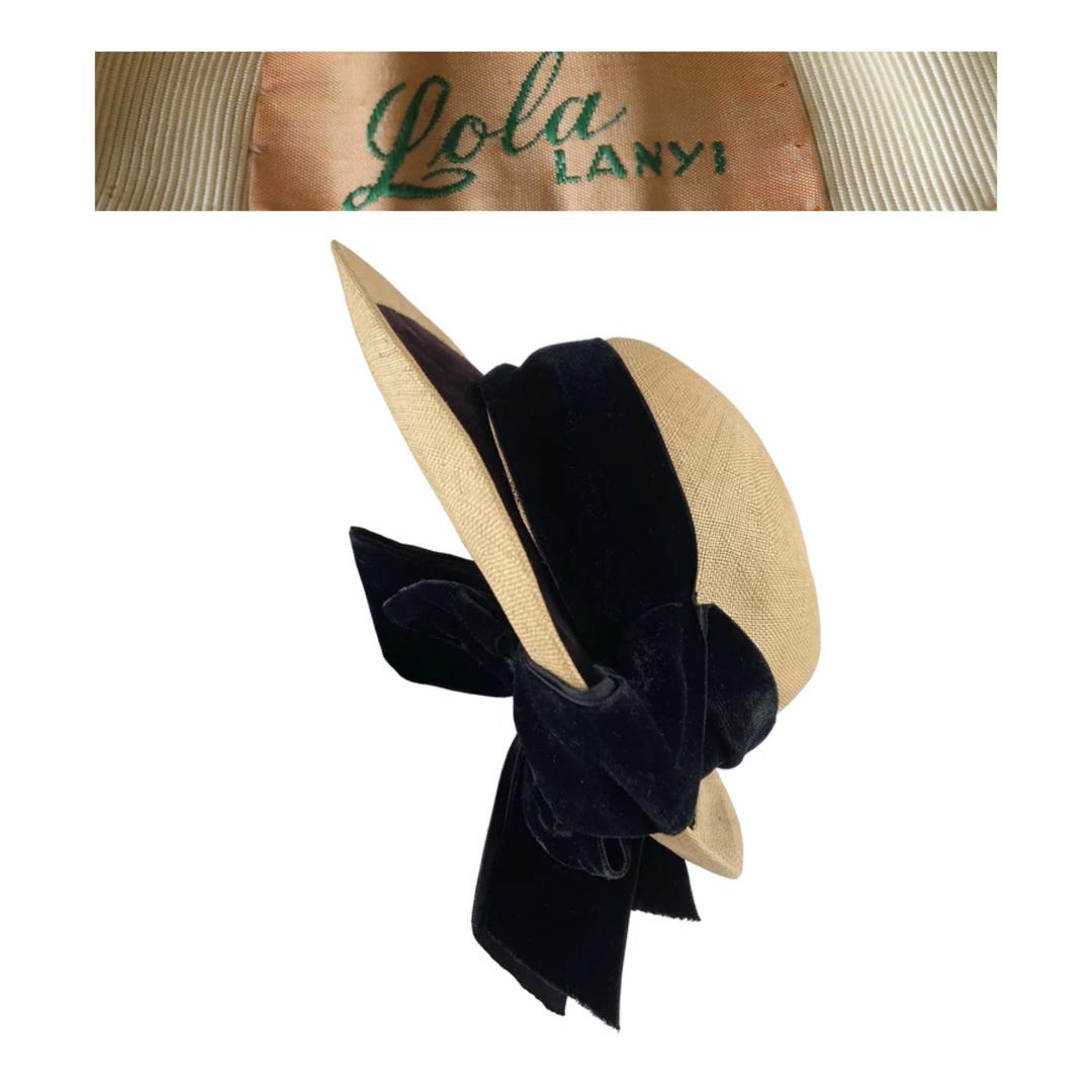 Vintage 1940s Hat, Face Framing Hat, Straw, Velvet Trim Bow - Etsy