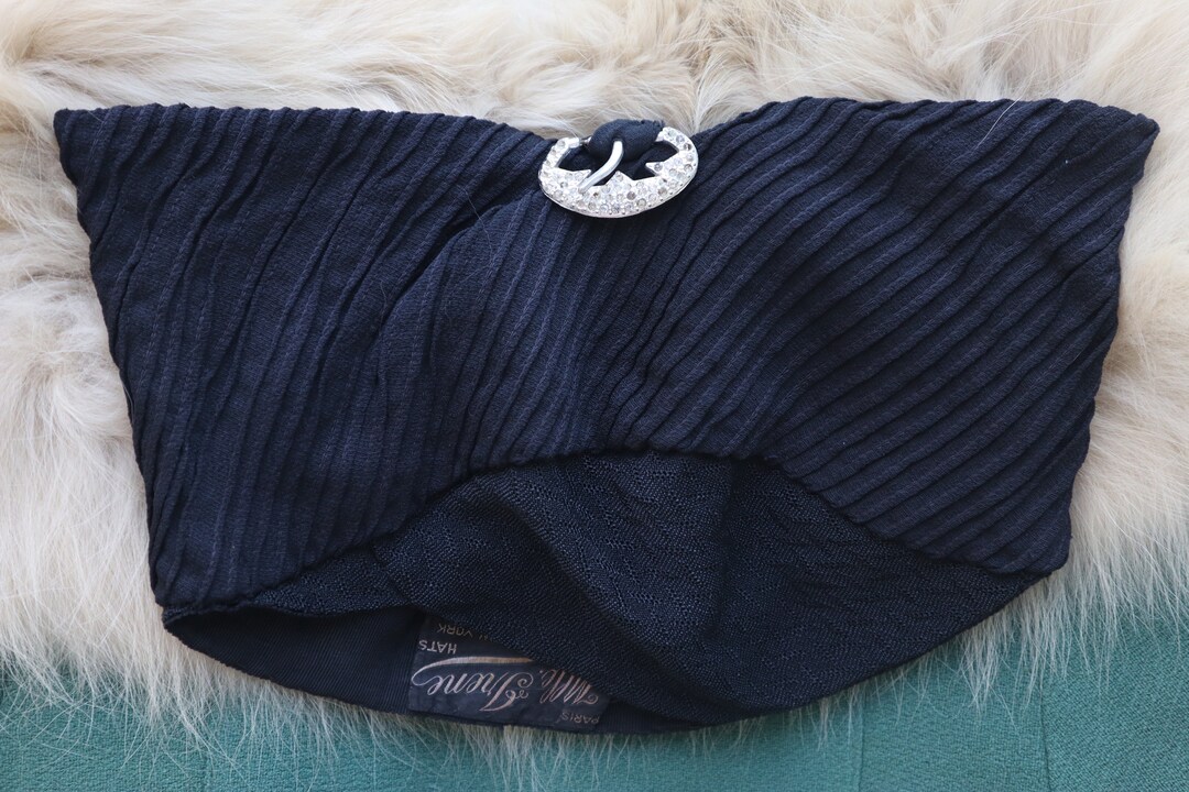 Vintage 1930s Art Deco Hat, Crepe Black Deco Hat, Rare Hollywood Star ...