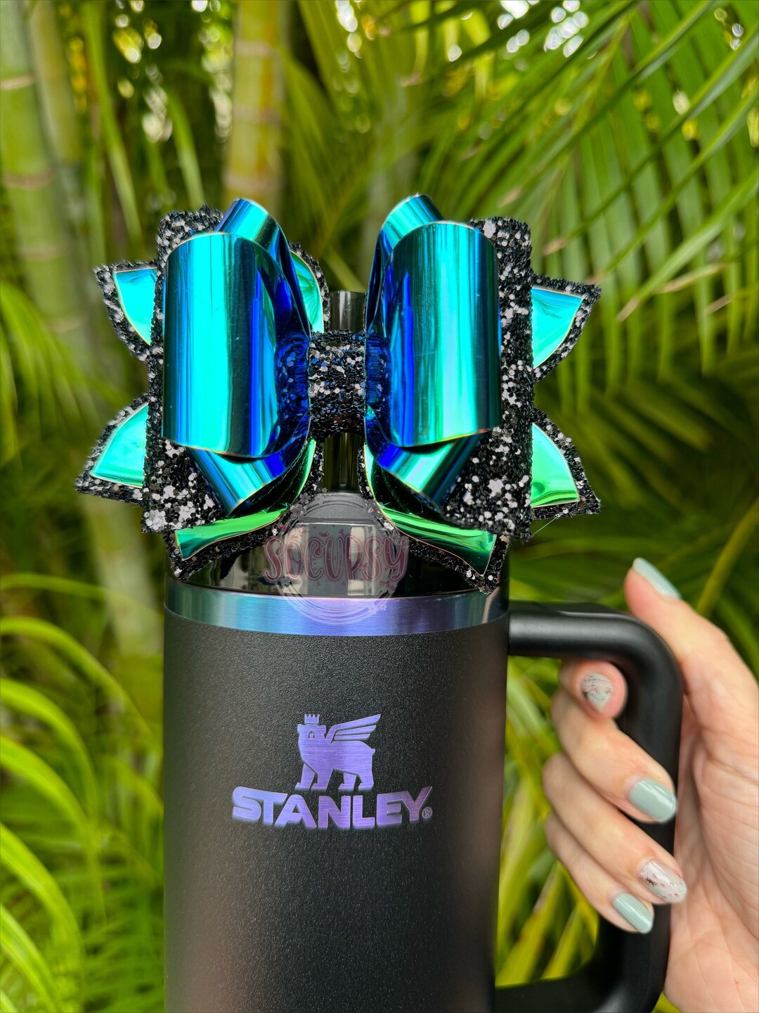 Black Chroma "lotus" Bow Straw Topper - Etsy