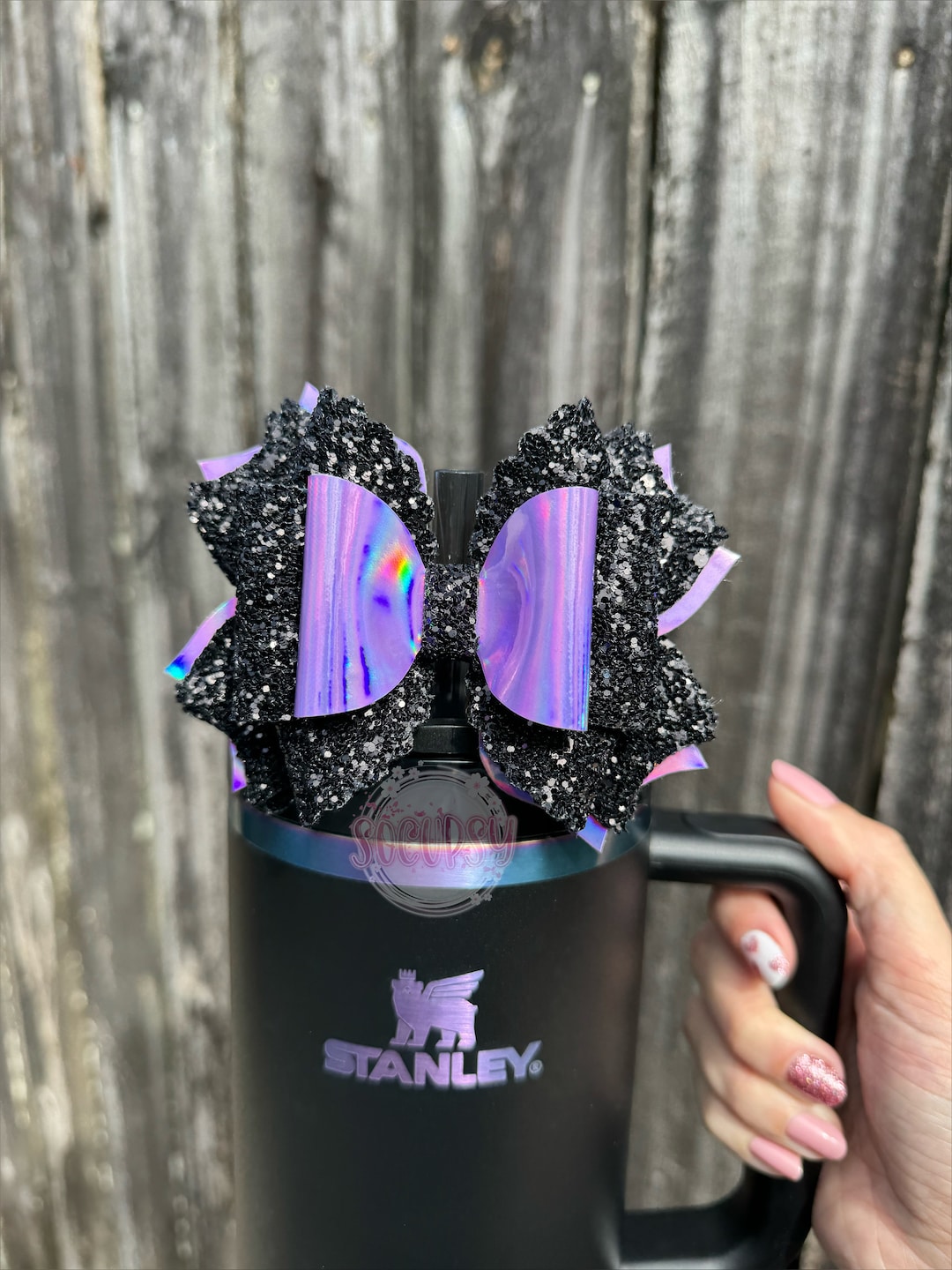 Black Chroma purple Lotus V2 Bow Straw Topper - Etsy