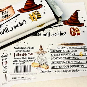 Wizard Hat Scratch off Candy Bar Wrappers, Magical Birthday Party Favor ...