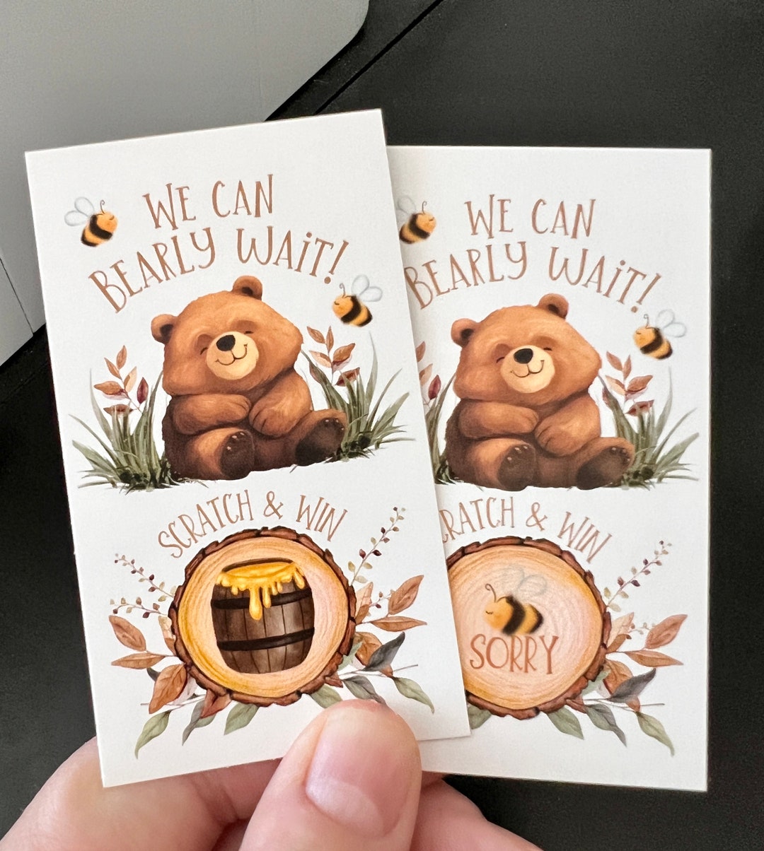 Bear Baby Shower Scratch-off Game Cards, We Can Bearly Wait Shower ...