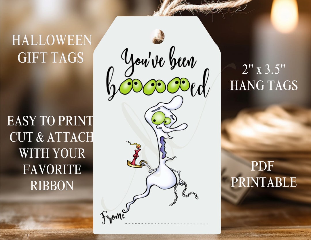 Printable You've Been Booed Halloween Ghost Hang Tags, Ghost, Instant ...
