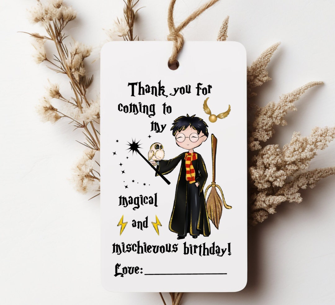 Wizard DIY Thank You Tags Printable Wizard Party Favor Tags - Etsy