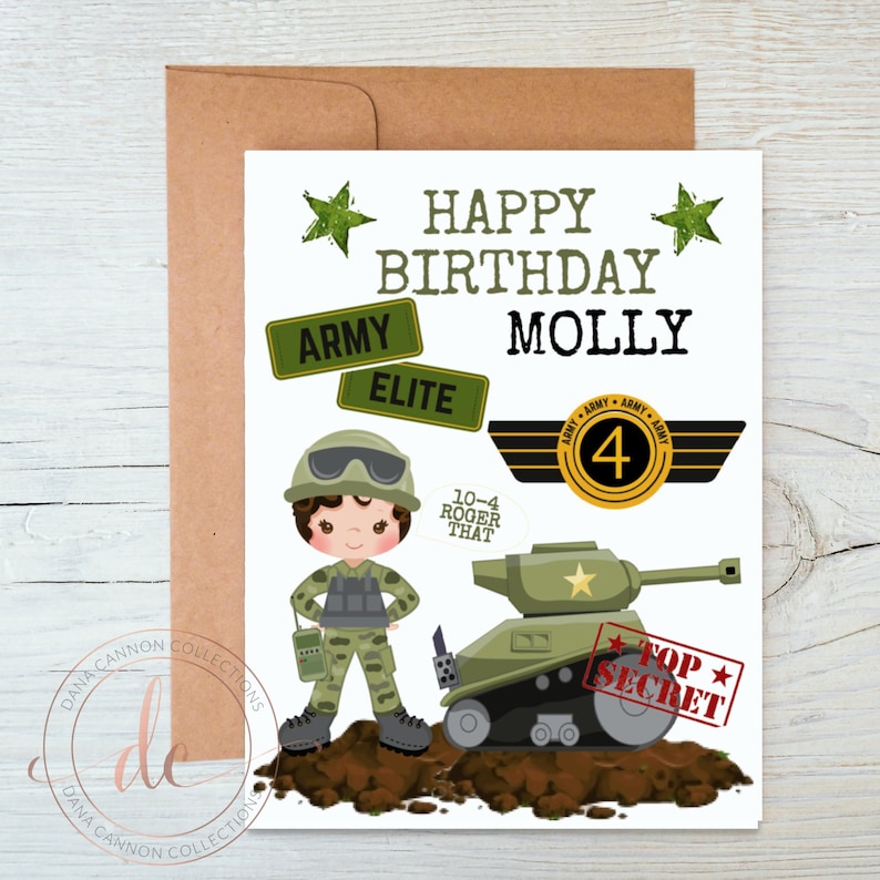 Military Army Birthday Cards Personalized Happy Birthday - Etsy