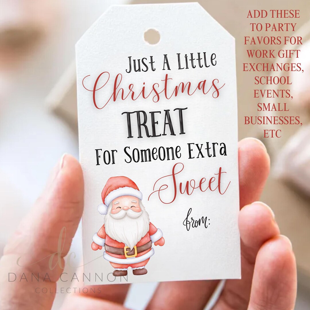 Just A Little Christmas Treat Gift Tags, Digital Download, Secret Santa ...