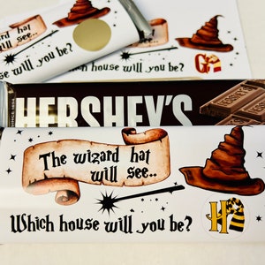 Wizard Hat Scratch off Candy Bar Wrappers, Magical Birthday Party Favor ...