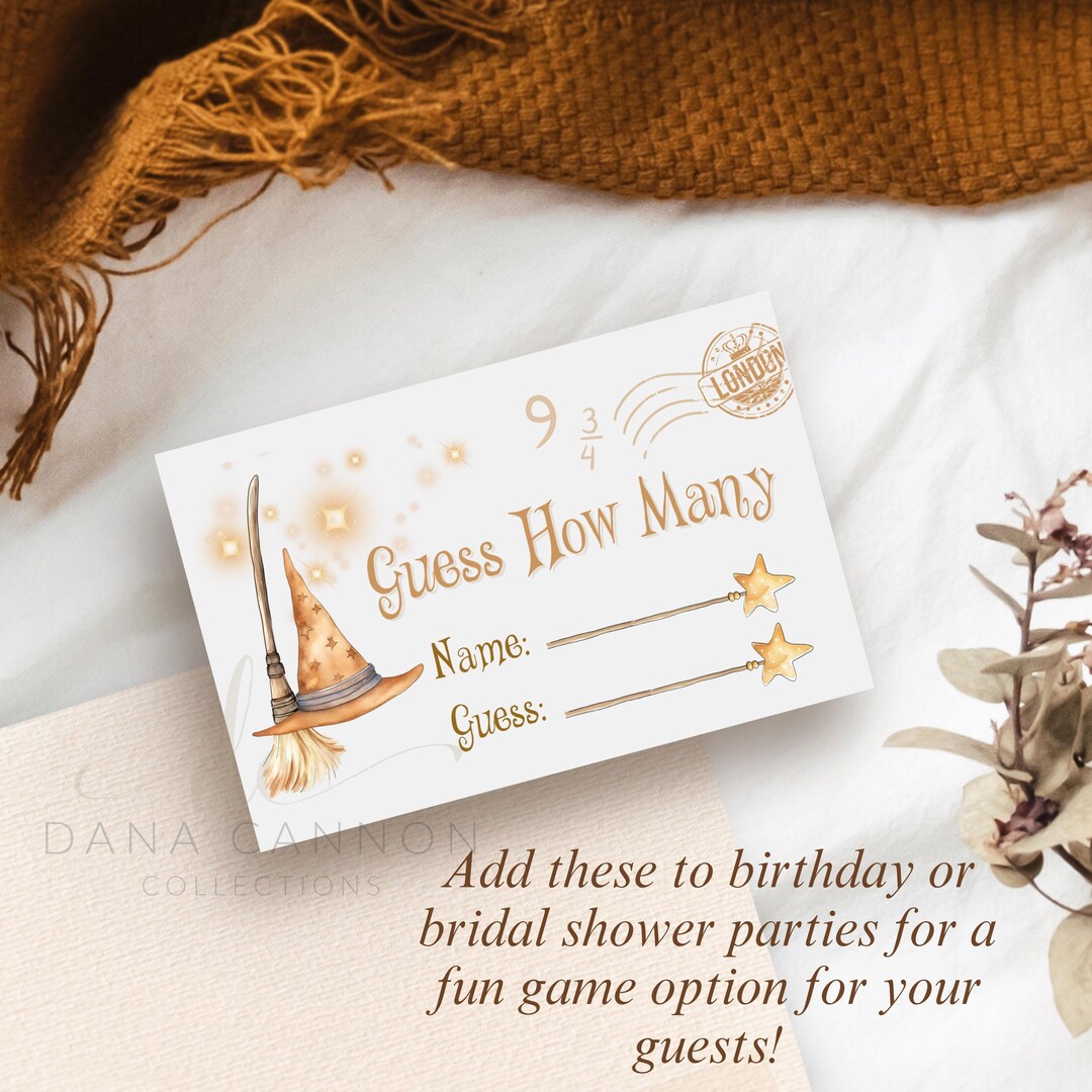Wizard Guess How Many Game Cards, Guess How Many Candies Games, Bridal ...
