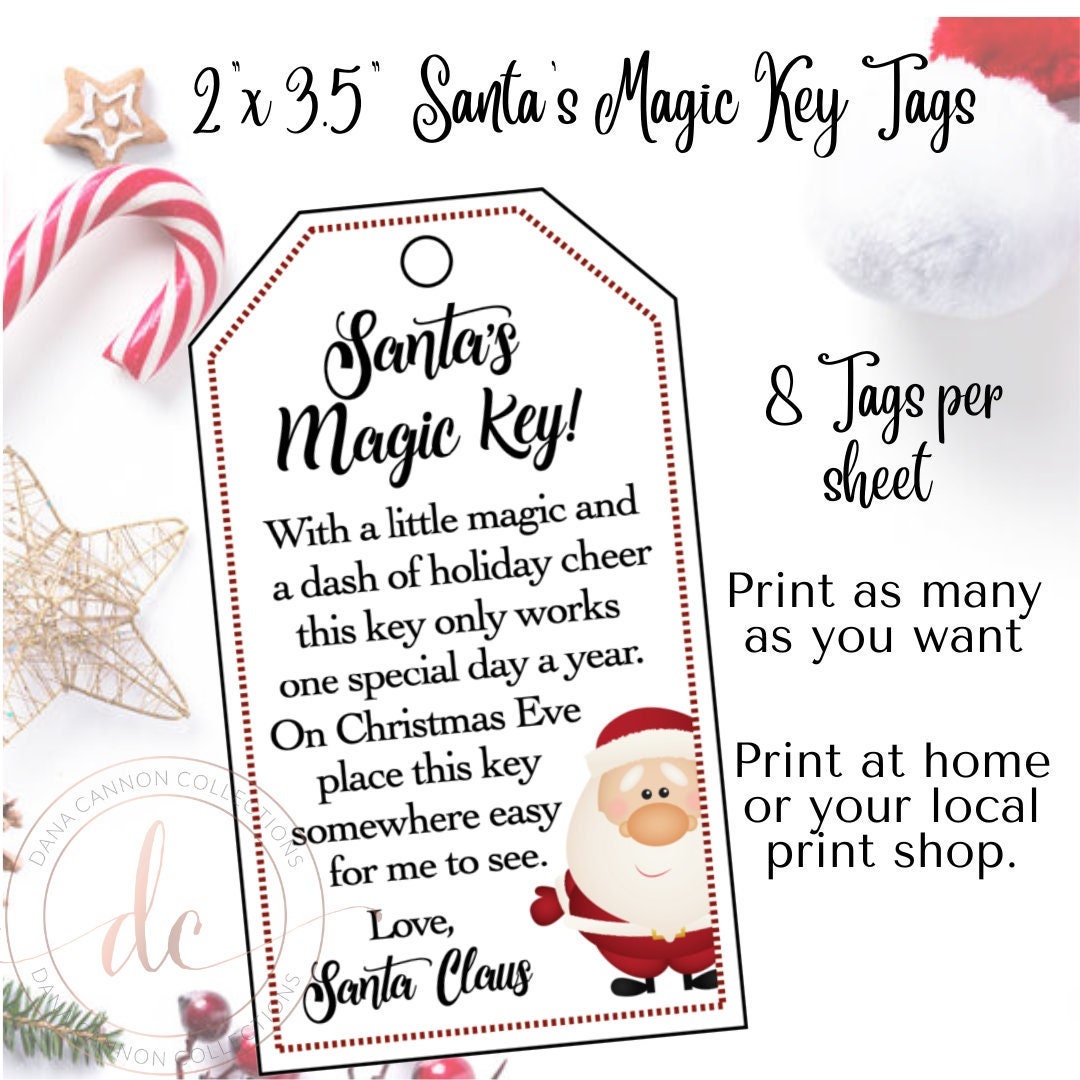 Printable Santa's Magic Key Tags Santa Key Christmas Key - Etsy UK