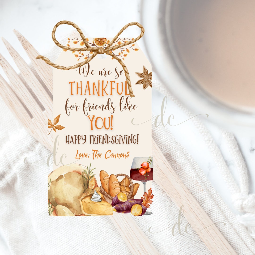 Friendsgiving Gift Tags Favor Tags 2 X 3.5, Personalized Favor Tags for ...