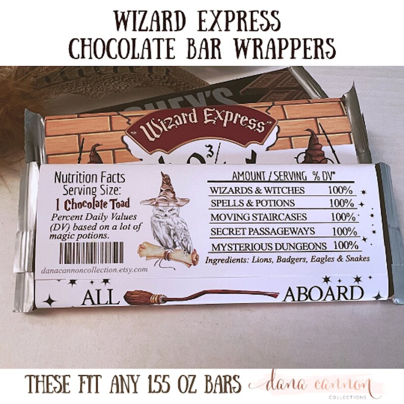 Wizard Birthday Chocolate Bar Wrappers: Magic School Party Favors - Etsy