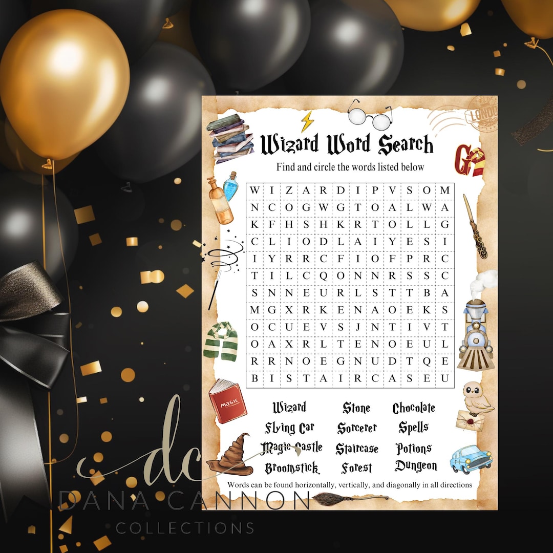 Wizard Word Search Game, School of Magic, Magic Castle Word Search ...