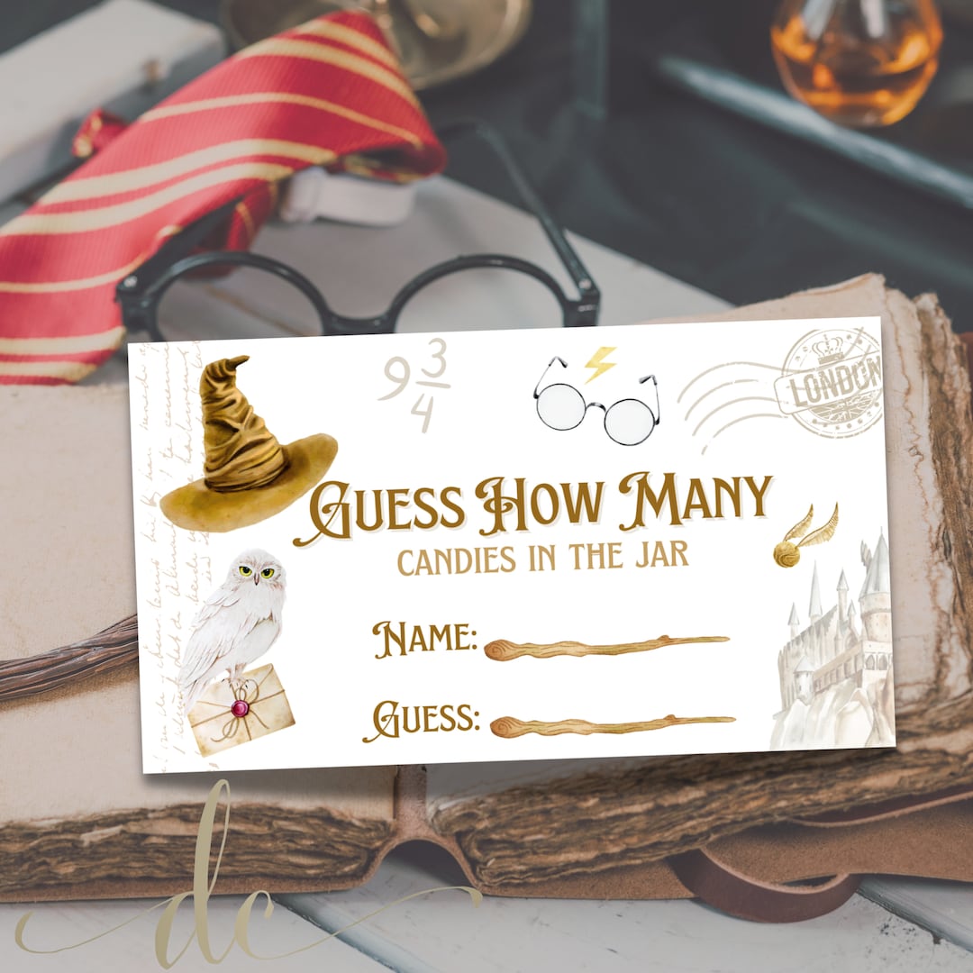 Wizard Guess How Many Candies Game: Birthday, Bridal Shower Game ...