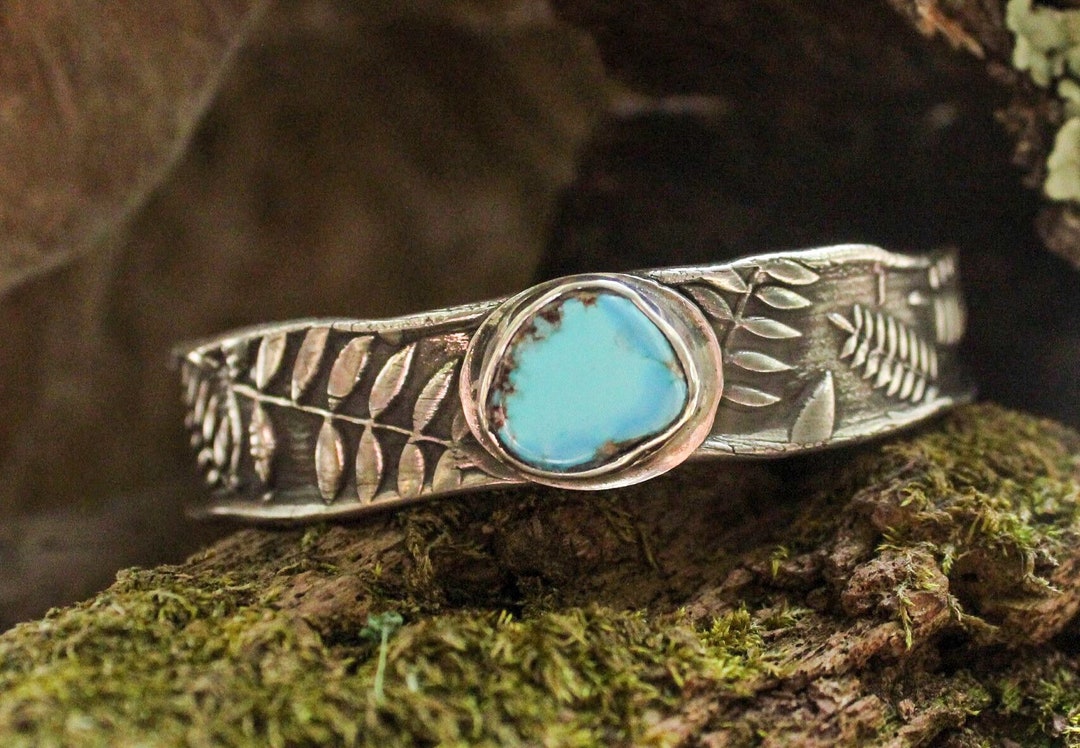 Desert Turquoise and Vines Cuff, Desert Lavender Turquoise Cuff ...