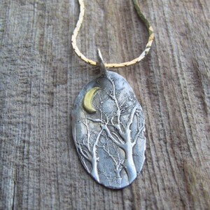 Sterling Silver Forest Pendant, Enchanted Forest Jewelry, Tree Jewelry ...