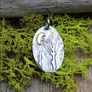 Sterling Silver Forest Pendant, Enchanted Forest Jewelry, Tree Jewelry ...