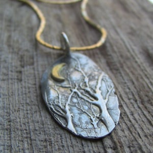 Sterling Silver Forest Pendant, Enchanted Forest Jewelry, Tree Jewelry ...