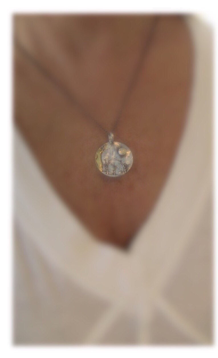 Sterling Silver Forest Necklace Enchanted Forest Jewelry | Etsy