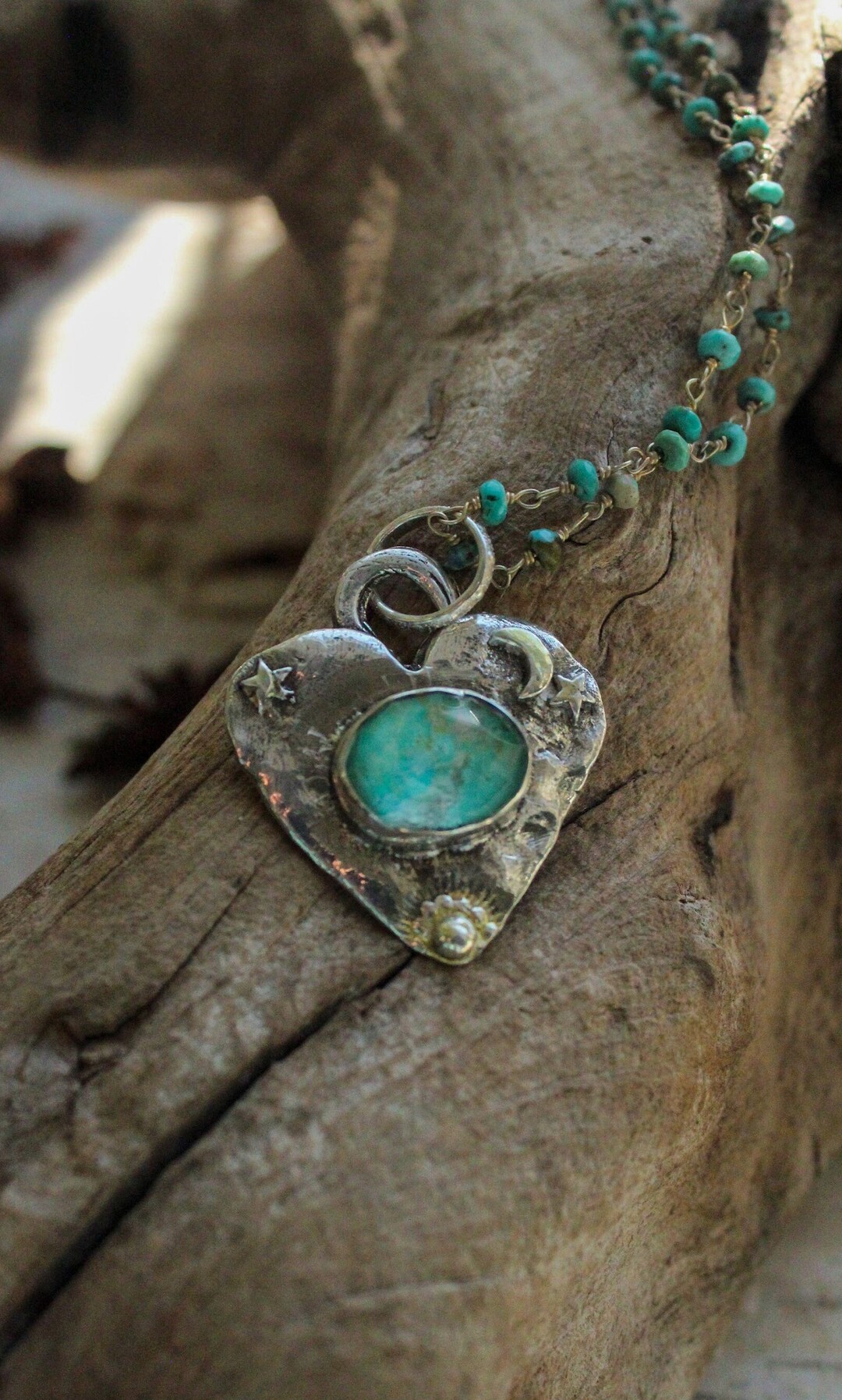 Chrysocolla Doublet Heart Necklace Heart Necklace Love - Etsy