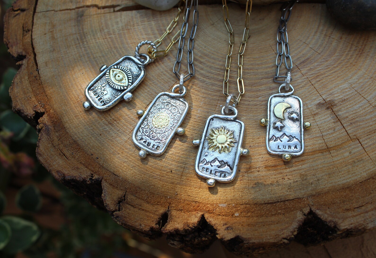 HANDMADE Sterling Silver and Gold Tarot Card PENDANT ONLY - Etsy